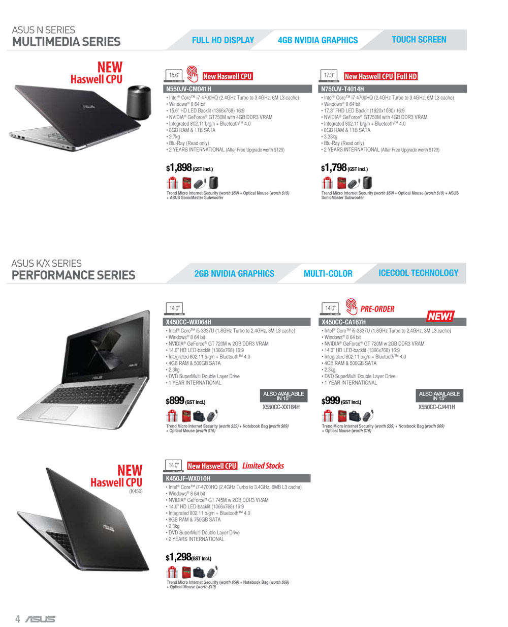 ASUS Notebooks - page 3 Brochures from Comex Singapore on Tech Show ...