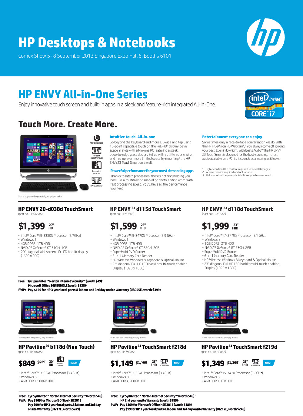 HP Desktops + Notebooks - page 1 Brochures from Comex Singapore on Tech ...