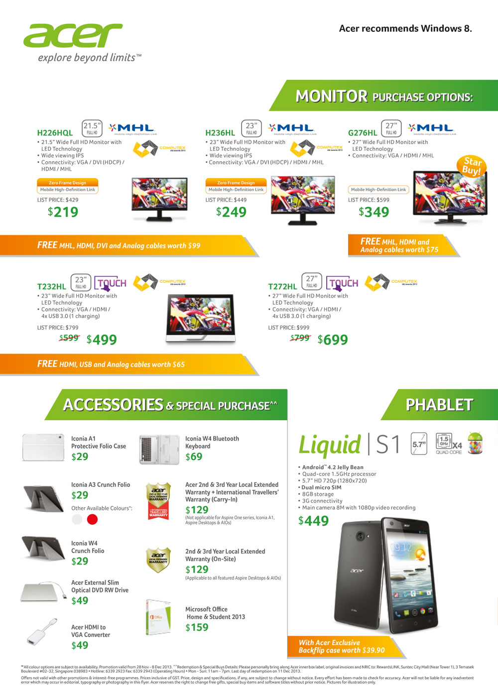 Acer monitors + smartphone Brochures from Sitex 2013 Singapore on Tech ...