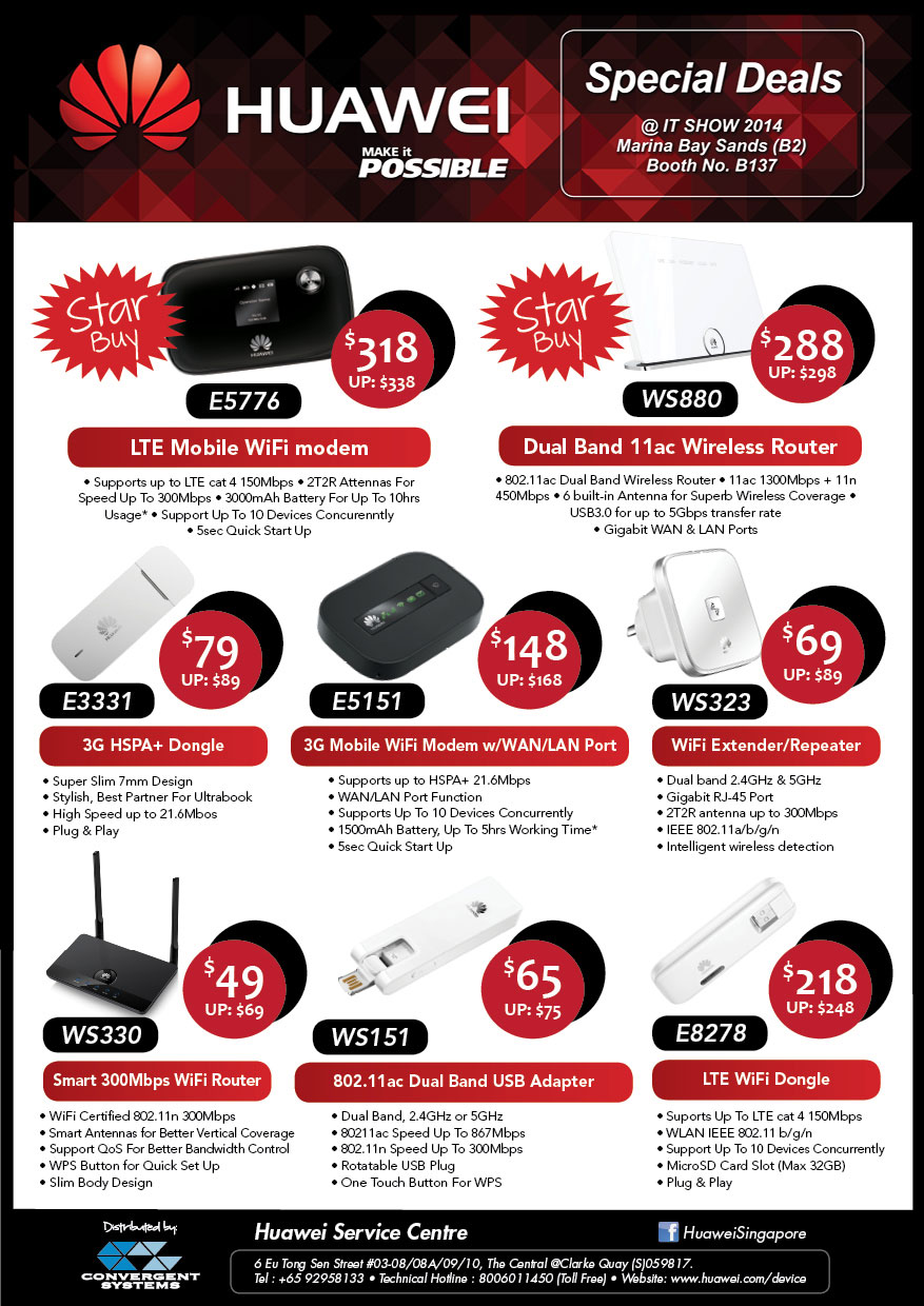Huawei network accessories Brochures from IT Show 2014 Singapore on ...