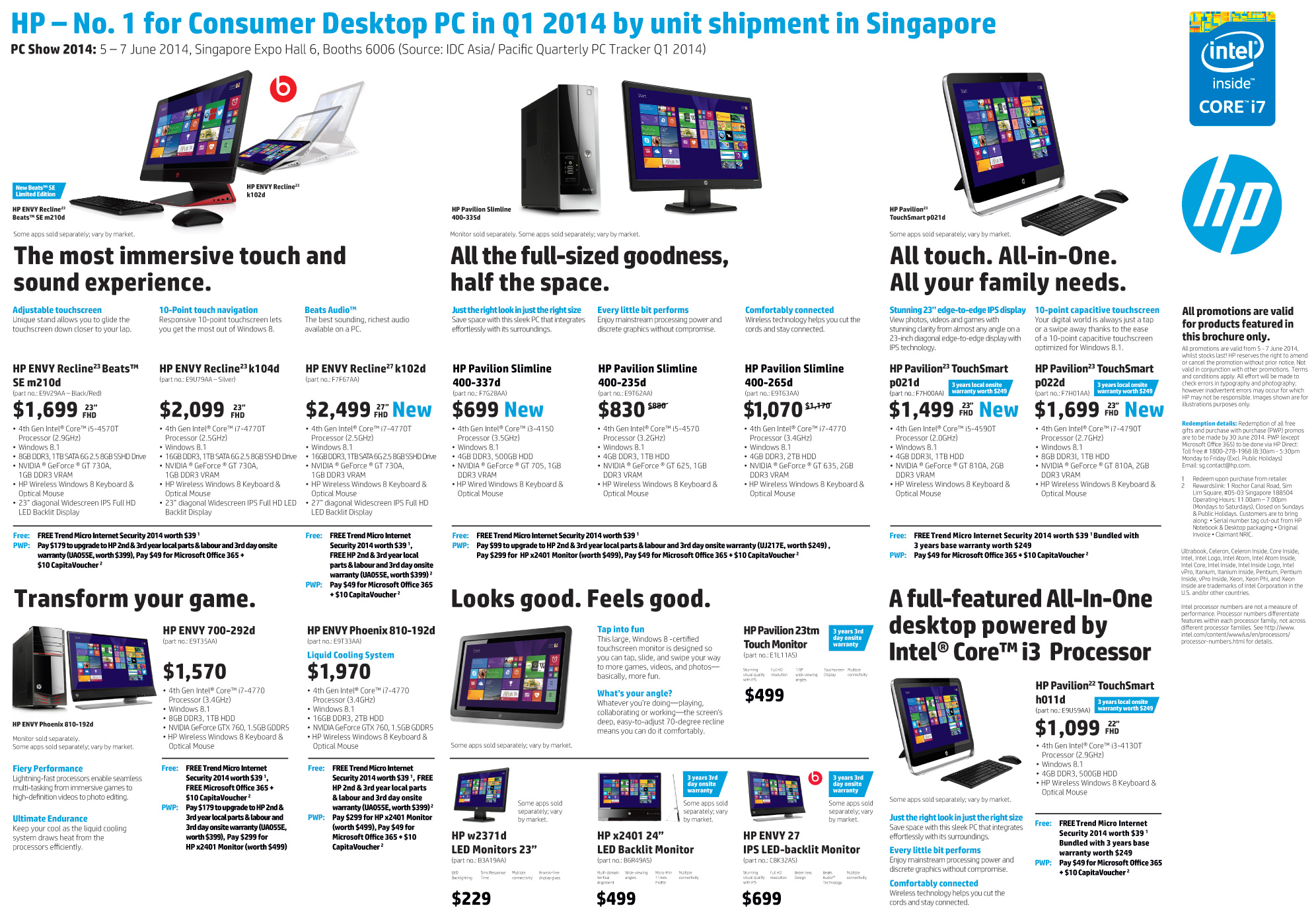 HP Desktop & AIO PCs Brochures from PC Show 2014 Singapore on Tech Show ...