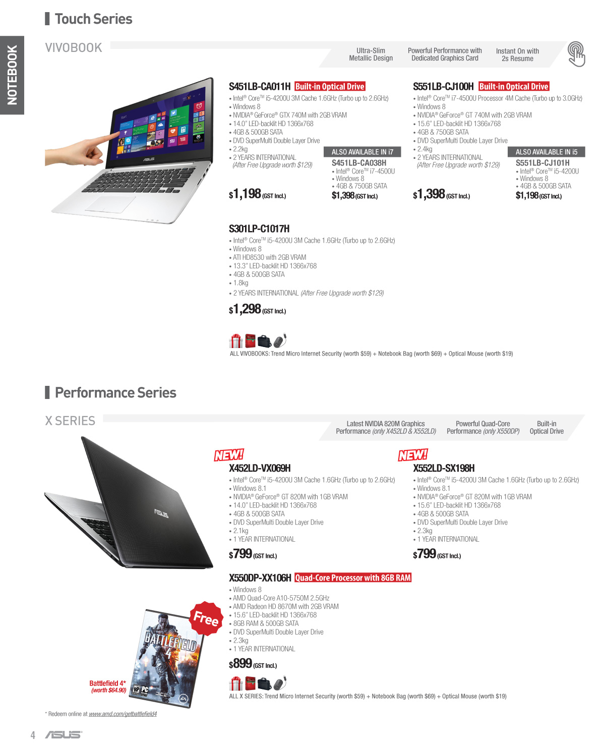 ASUS Notebooks - Page 4 Brochures from SG Tech Show Singapore on Tech Show Portal - HardwareZone ...