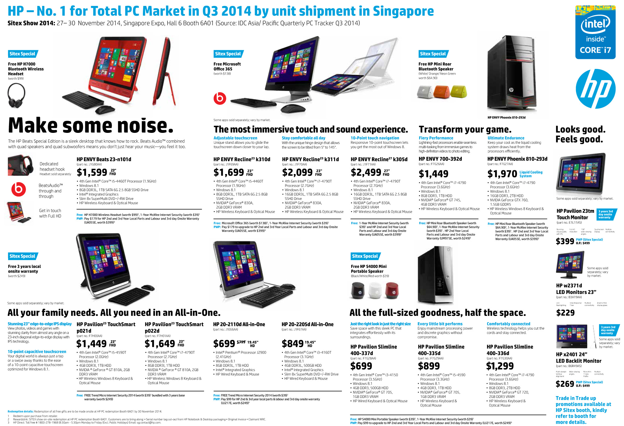 HP Desktops & AIO PCs Brochures from SITEX 2014 Singapore on Tech Show ...
