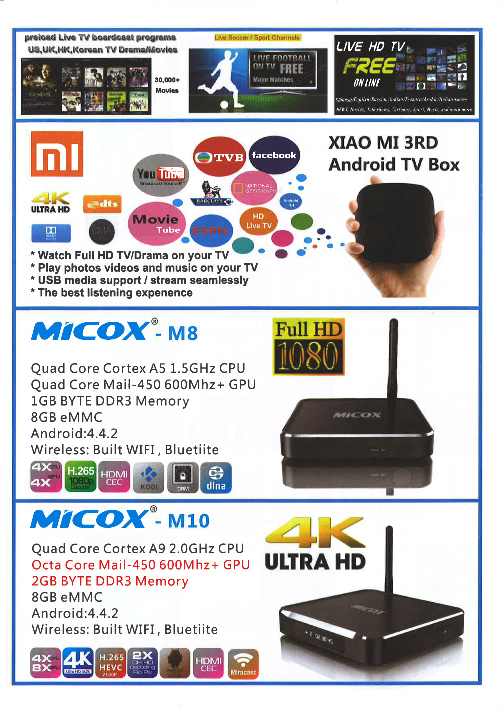 Xiaomi, Micox TV boxes Brochures from COMEX 2015 Singapore on Tech Show ...