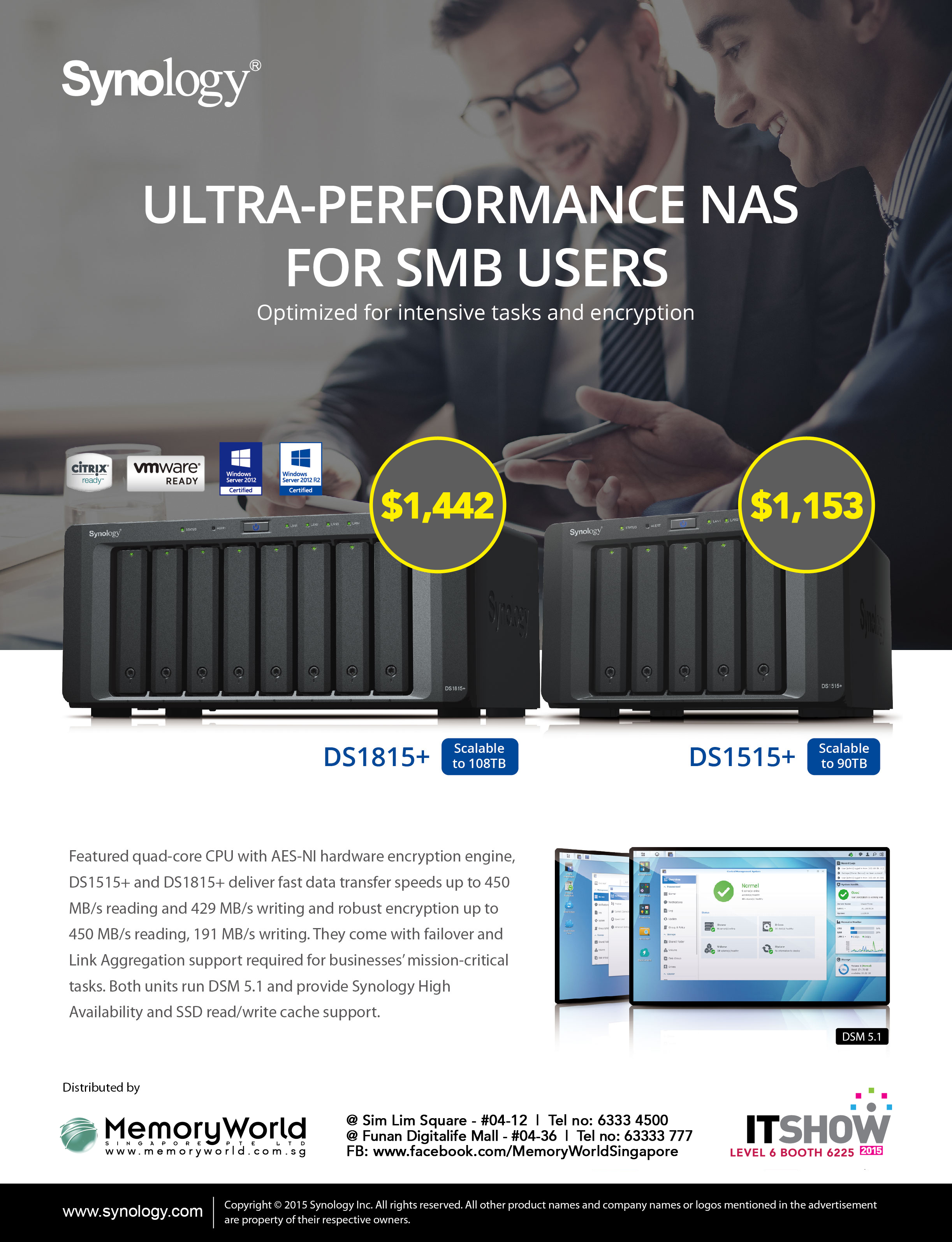 Synology - DS1815+ & DS1515+ Brochures from IT SHOW 2015 Singapore on ...