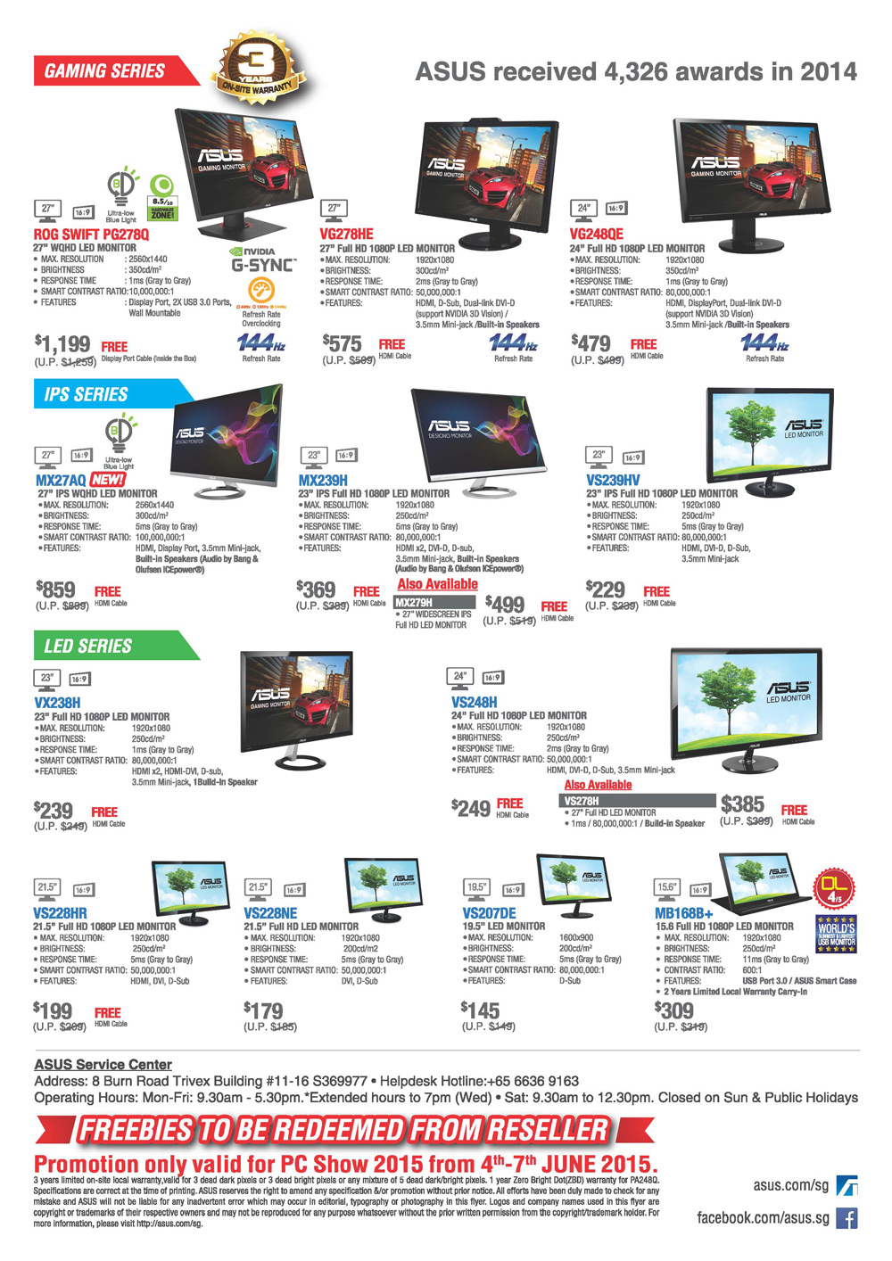 ASUS Monitors - Page 2 Brochures from PC Show 2015 Singapore on Tech ...