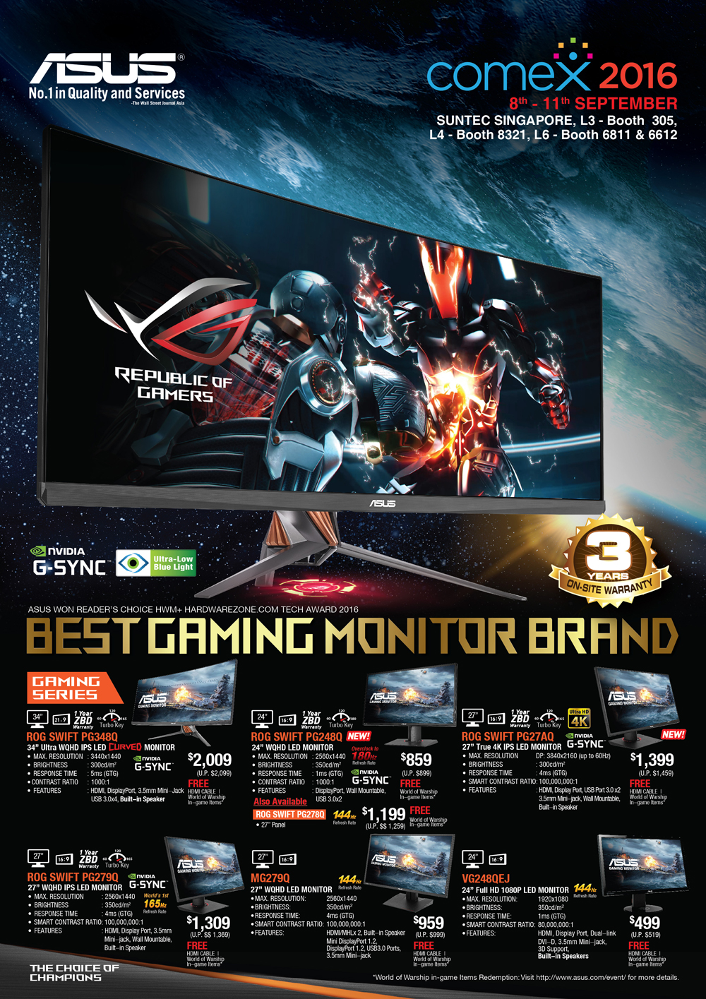 ASUS Monitors - Pg 1 Brochures from COMEX 2016 Singapore on Tech Show ...