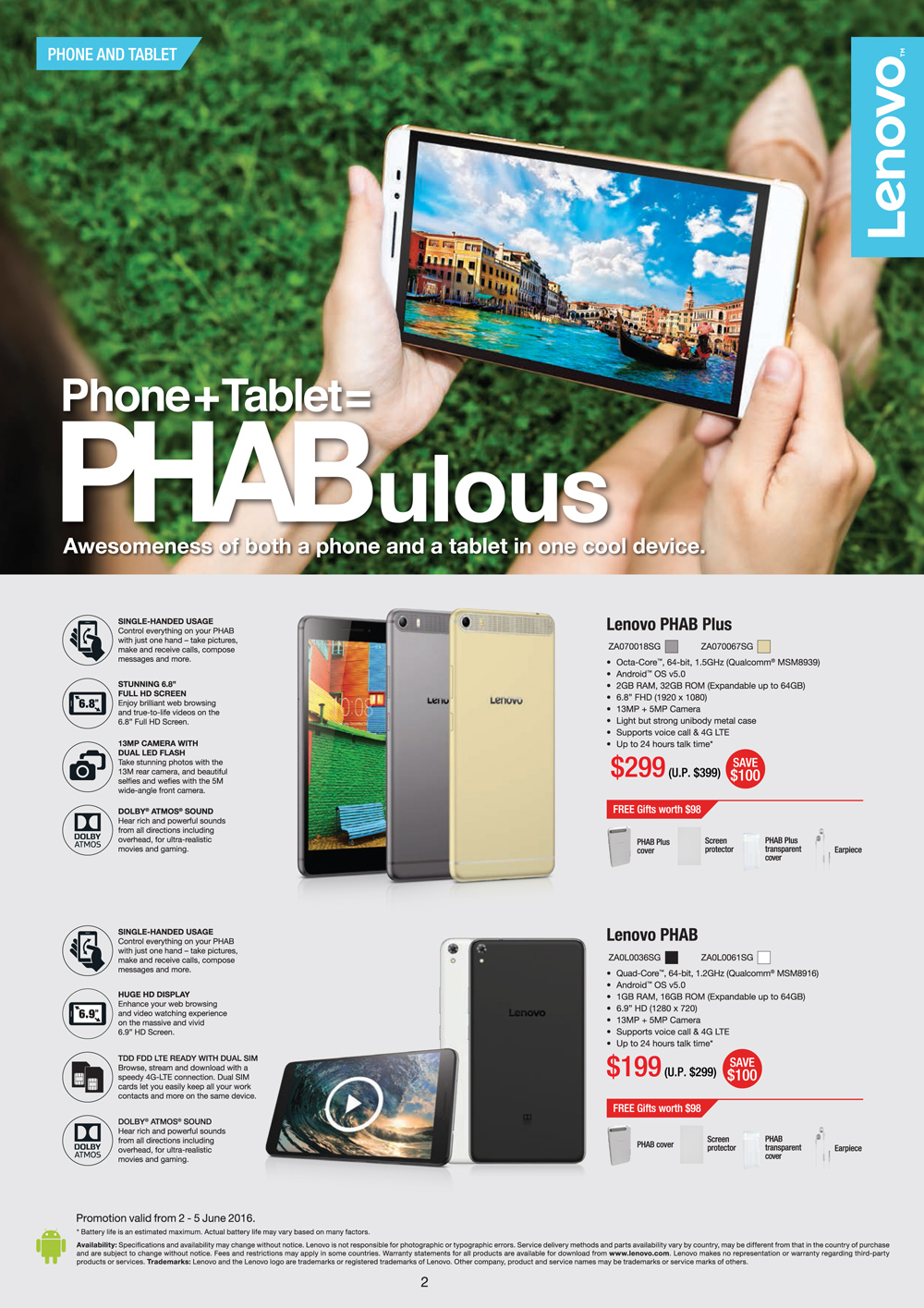 Lenovo Tab & Phab - Pg 2 Brochures from PC Show 2016 Singapore on Tech ...