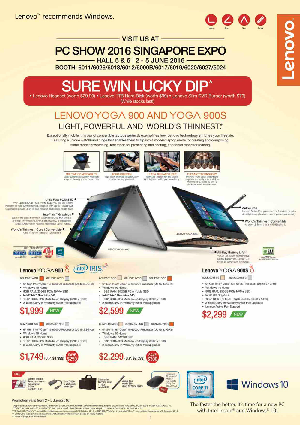 Lenovo Flyer - Pg 1 Brochures from PC Show 2016 Singapore on Tech Show ...