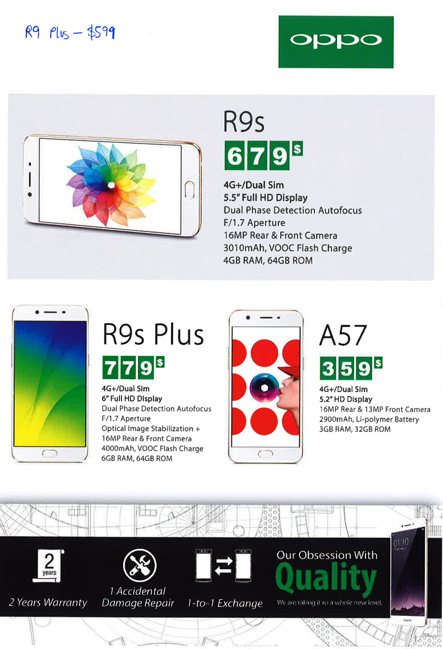 Oppo smartphone Brochures from CEE 2017 Singapore on Tech Show Portal ...