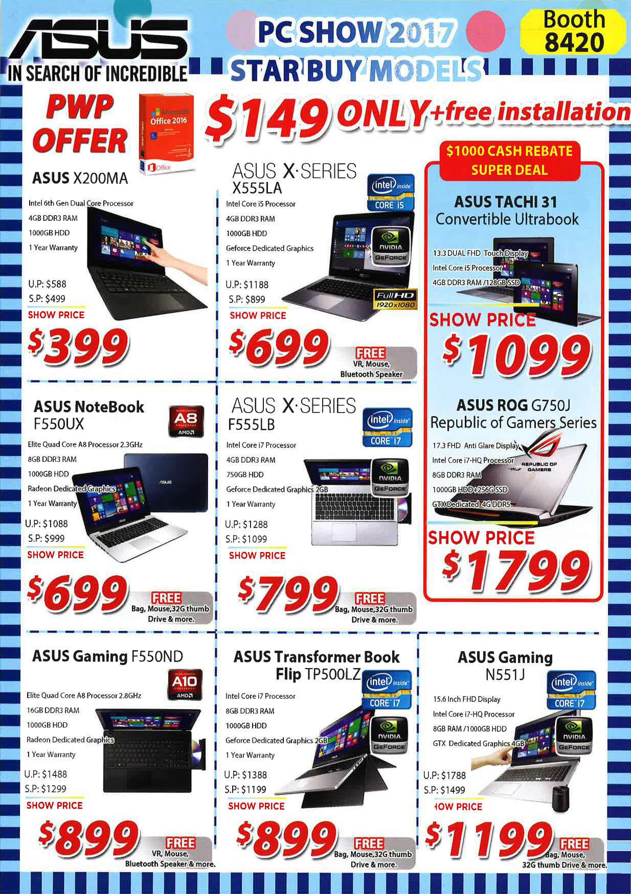 ASUS top offers @ PC Show Brochures from PC Show 2017 Singapore on Tech ...