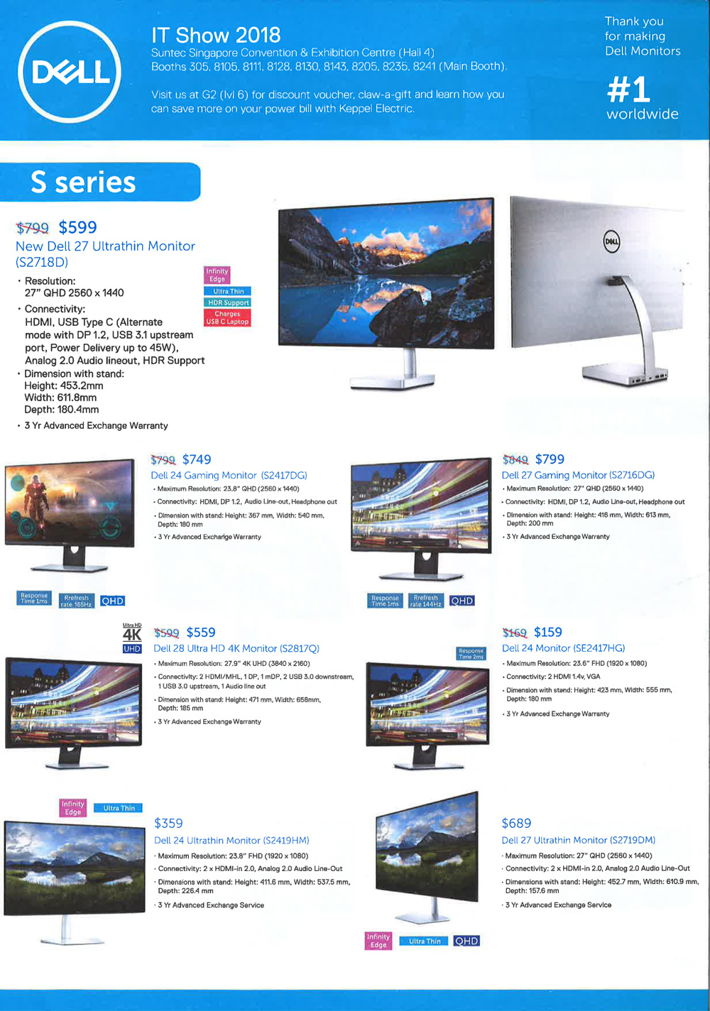 Dell Monitors - Pg 1 Brochures from IT Show 2018 Singapore on Tech Show Portal - HardwareZone.com.sg