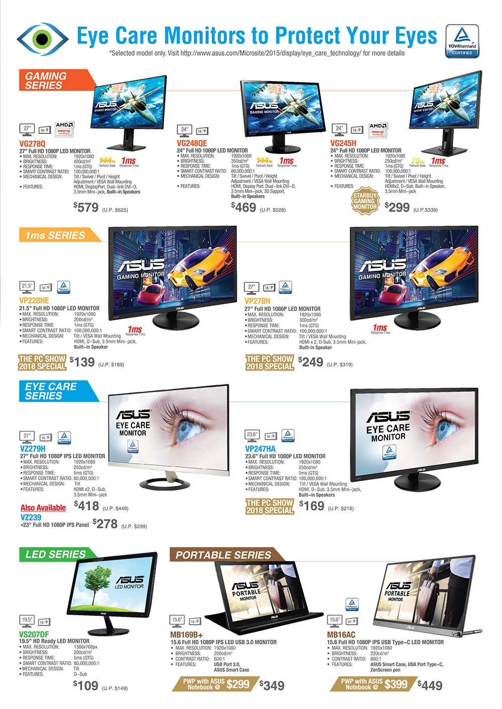 ASUS Monitors - Pg 2 Brochures from PC Show 2018 on Tech Show Portal ...
