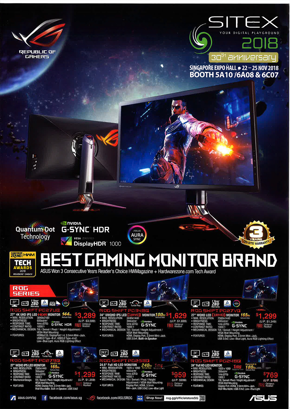 ASUS monitors - page 1 Brochures from SITEX 2018 Singapore on Tech Show ...