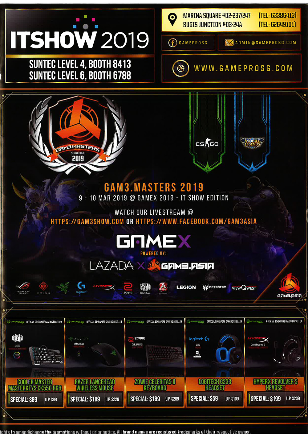 GameProSG peripherals Brochures from IT Show 2019 Singapore on Tech Show Portal - HardwareZone ...