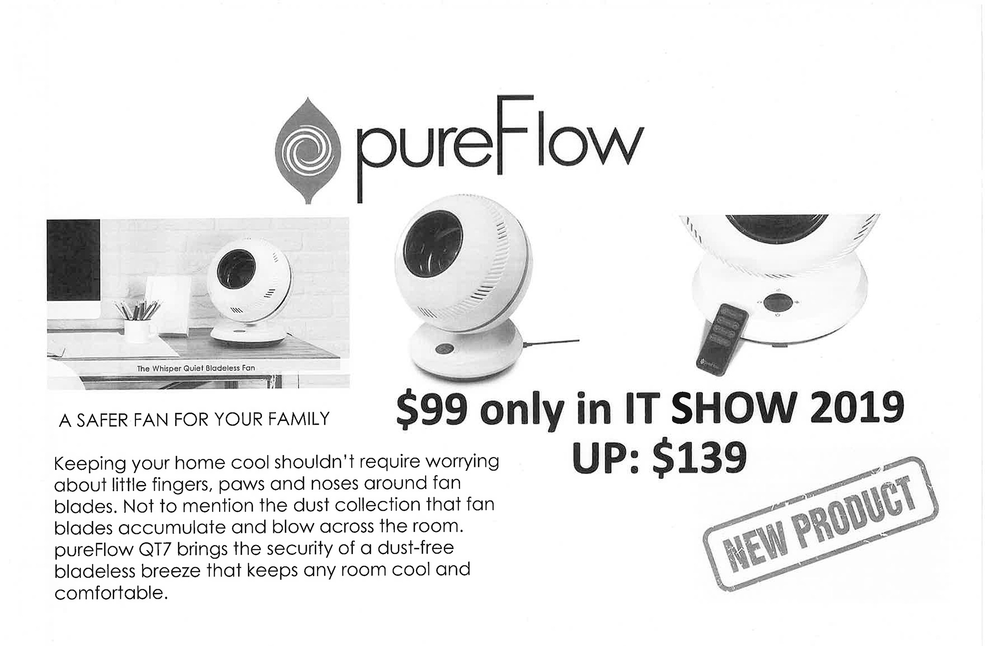 PureFlow child-safe fan Brochures from IT Show 2019 Singapore on Tech ...