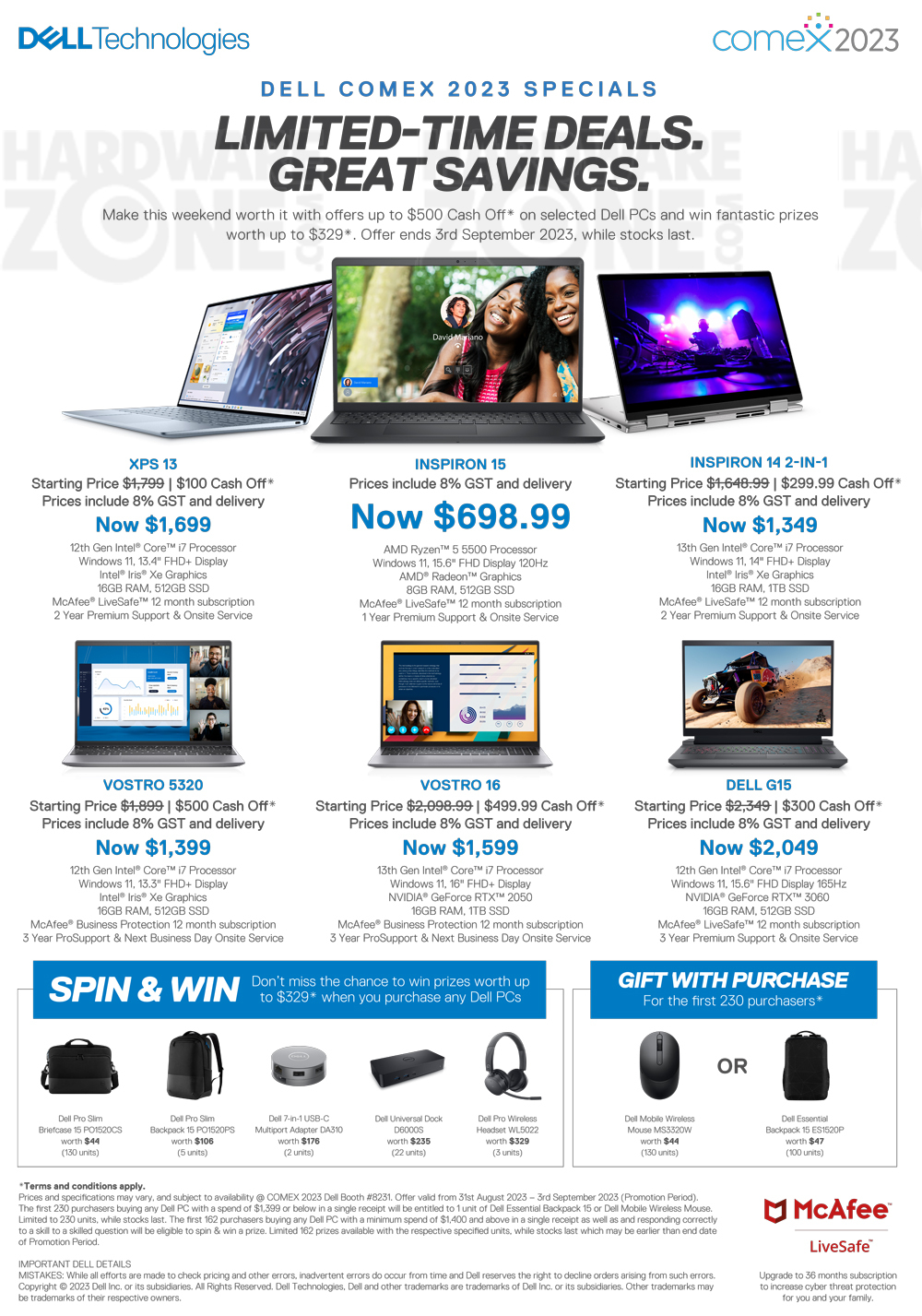 Dell notebooks brochures from HardwareZone's Tech Show Portal - HardwareZone.com.sg