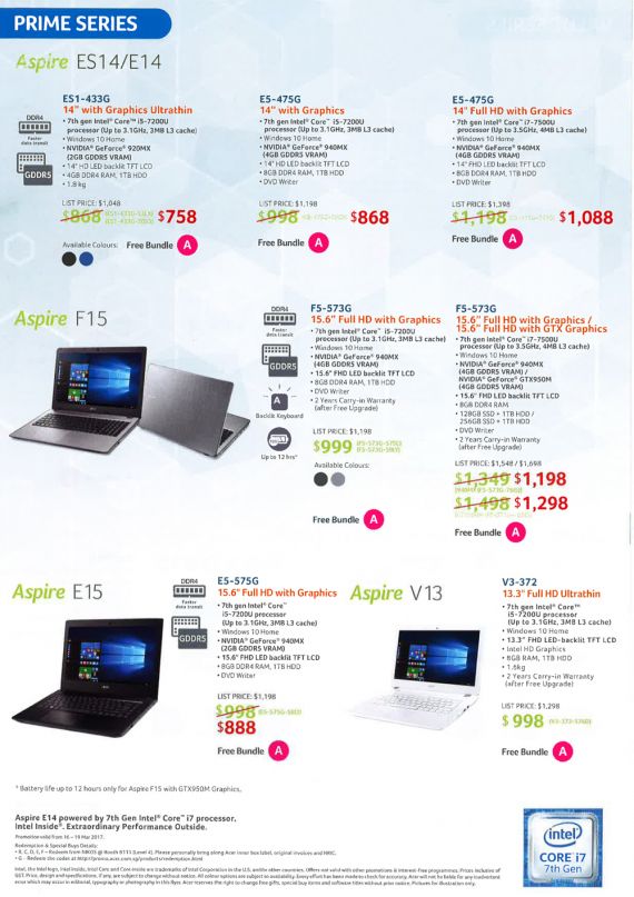 Acer Brochures - IT Show 2017 Singapore - HardwareZone.com.sg