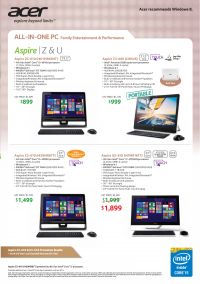Acer AIO PCs Brochures from PC Show 2014 Singapore on Tech Show Portal ...