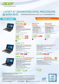 Acer Prime Series Notebooks Brochures from SITEX 2015 Singapore on Tech ...