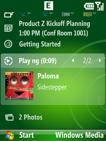 Sliding Panel Home Screen : Windows Mobile 6.1 - On the Dot ...