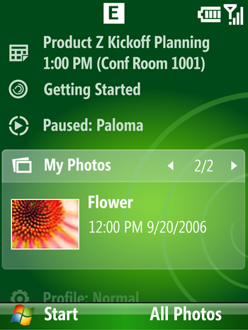 Sliding Panel Home Screen : Windows Mobile 6.1 - On the Dot ...